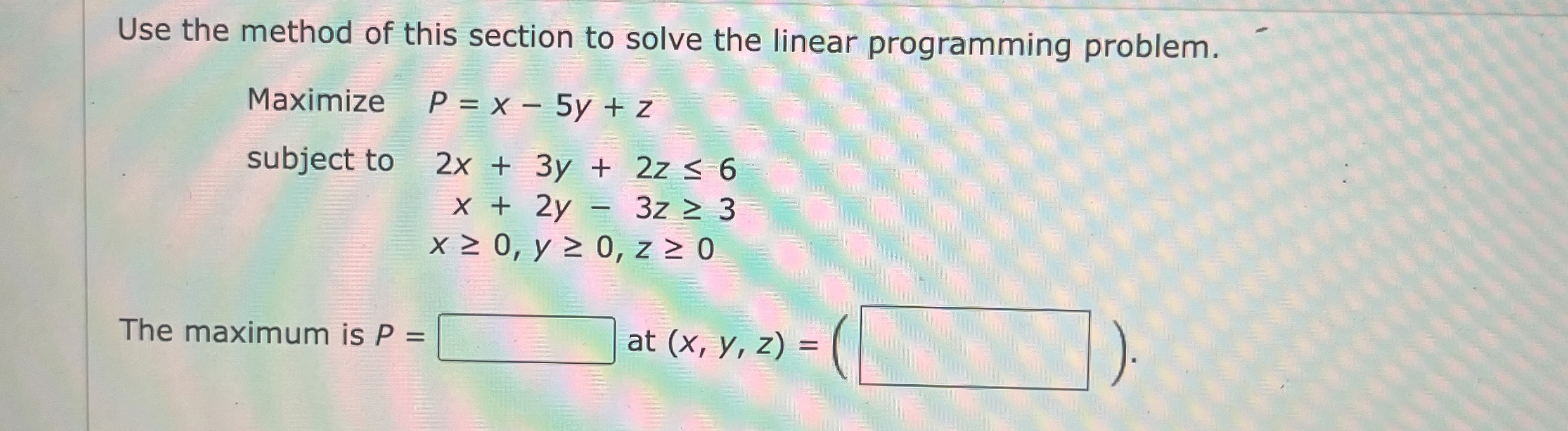 Use the method of this section to solve the linear | Chegg.com
