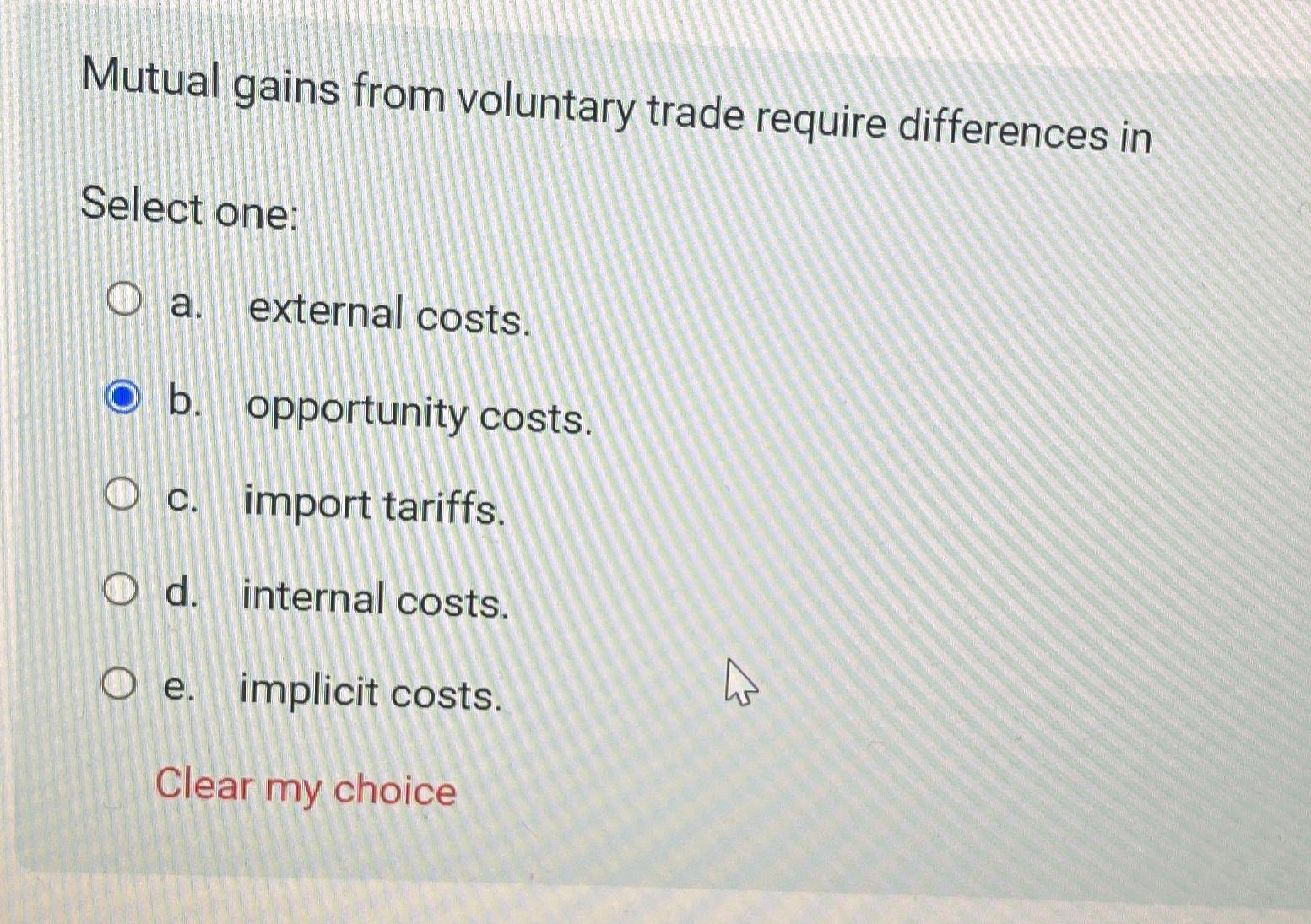 Solved Mutual gains from voluntary trade require differences | Chegg.com