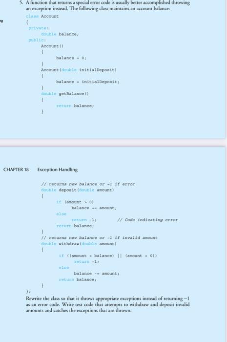 Solved 5. A function that returns a special error code is | Chegg.com