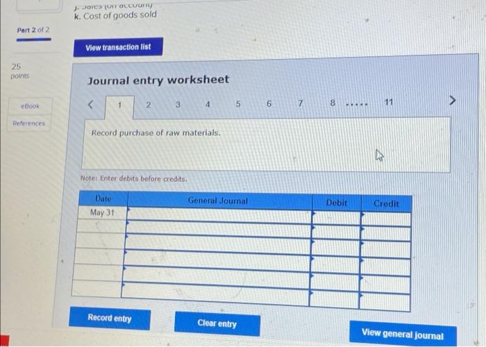 Solved Required information Problem 3-5A (Algo) Production | Chegg.com