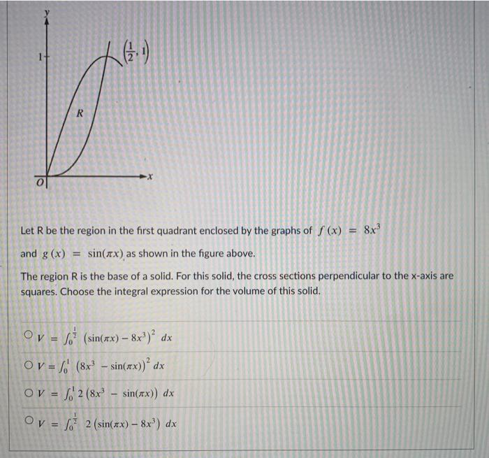 Solved R 10 Let R be the region in the first quadrant | Chegg.com