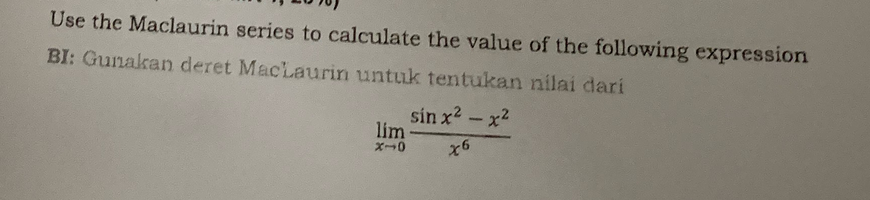 Solved Use the Maclaurin series to calculate the value of | Chegg.com