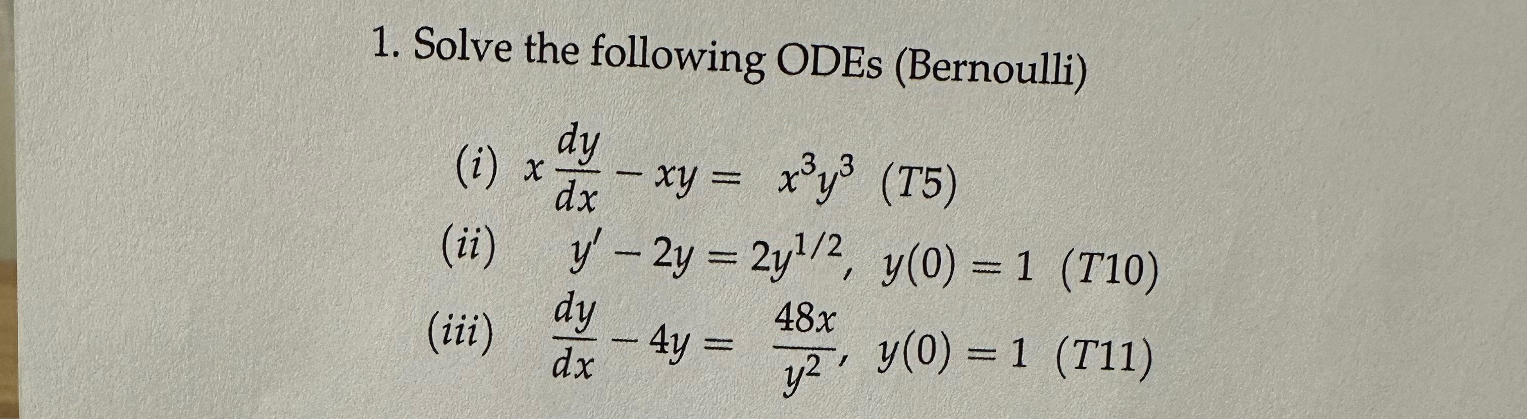 Solved Solve The Following Odes 