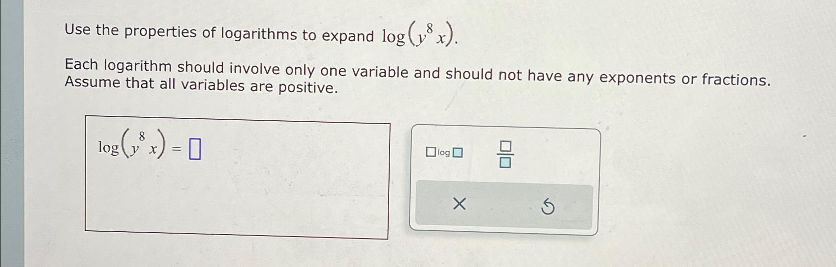 Solved Use the properties of logarithms to expand | Chegg.com