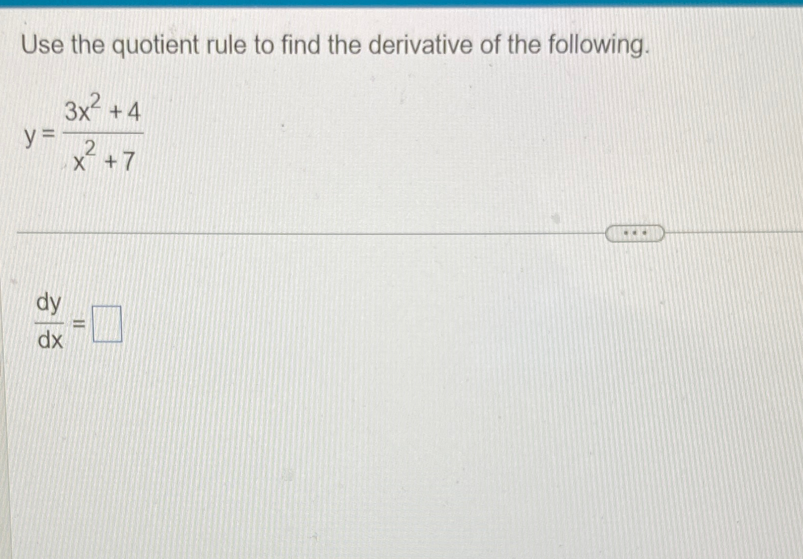 Solved Use the quotient rule to find the derivative of the | Chegg.com