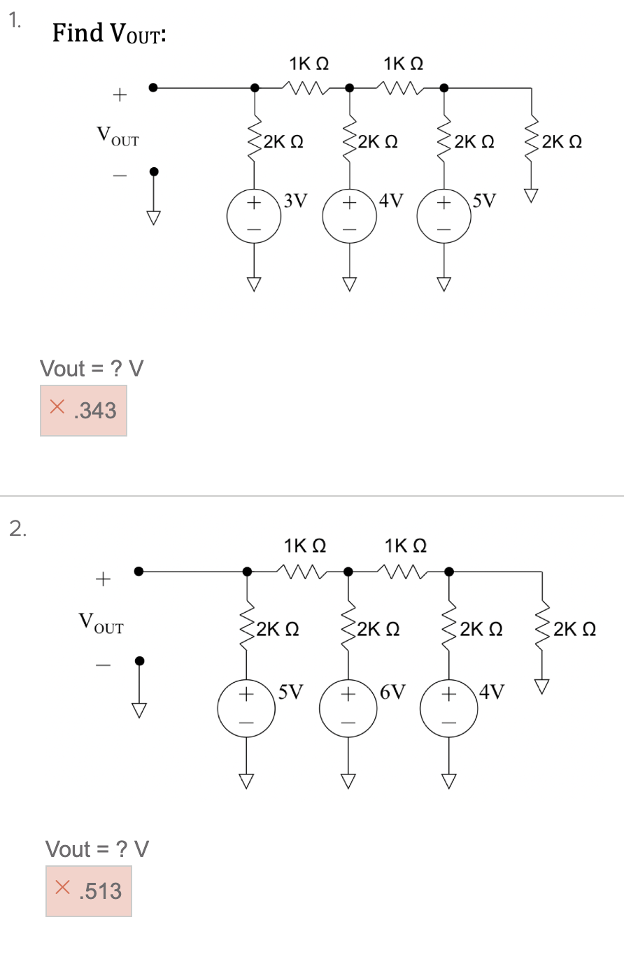 Solved Find VoUT:Find V VOUT: Vout = ? VVout =V | Chegg.com Solved Find VoUT:Find V VOUT: Vout = ? VVout =V | Chegg.com