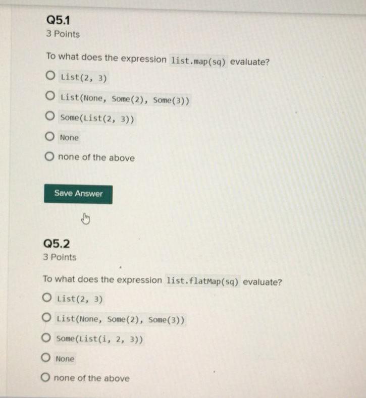 Solved Q1 Programming Paradigms 6 Points Q1.1 2 Points Which | Chegg.com