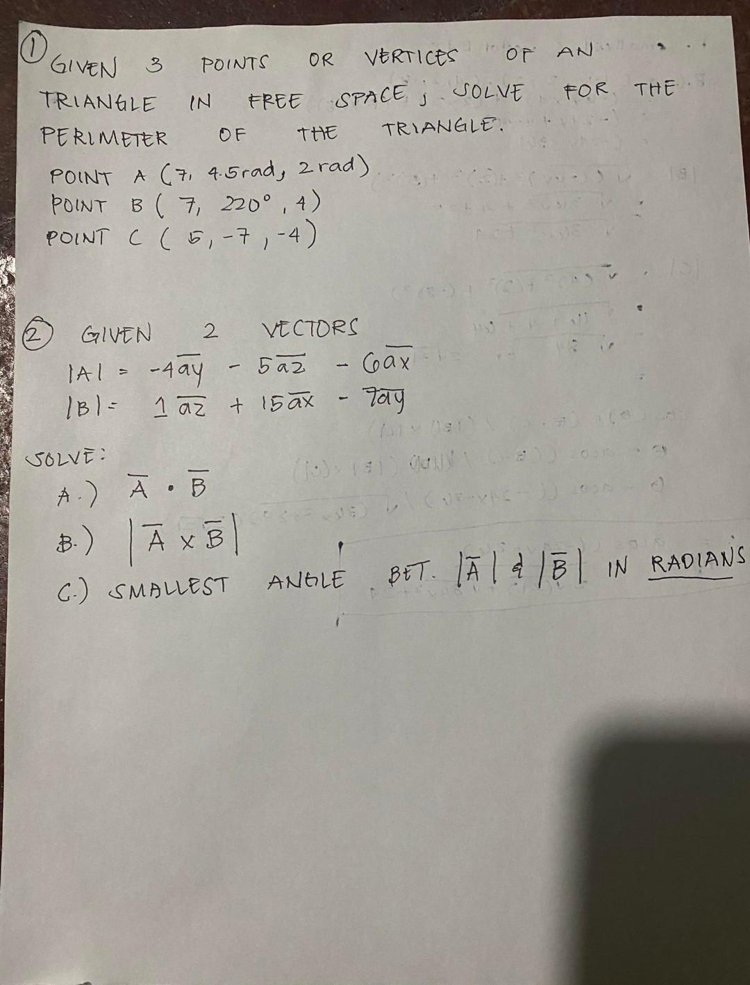 Solved (1) Given 3 ptr. or vertices of triangle in tree | Chegg.com