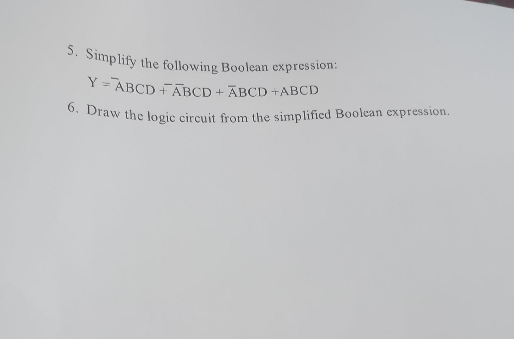 9. Simplify the following Boolean expression: | Chegg.com
