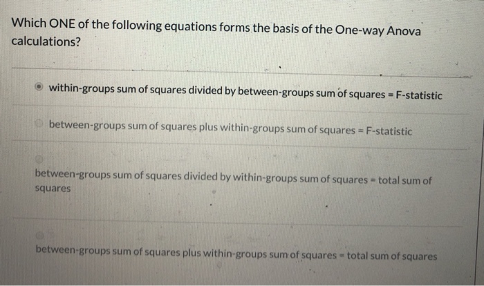 Solved Which ONE of the following equations forms the basis | Chegg.com