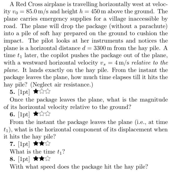 Solved A Red Cross airplane is travelling horizontally west | Chegg.com