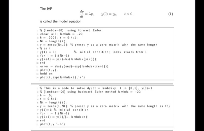 Problem 2. Implement the backward Euler method for (4 | Chegg.com