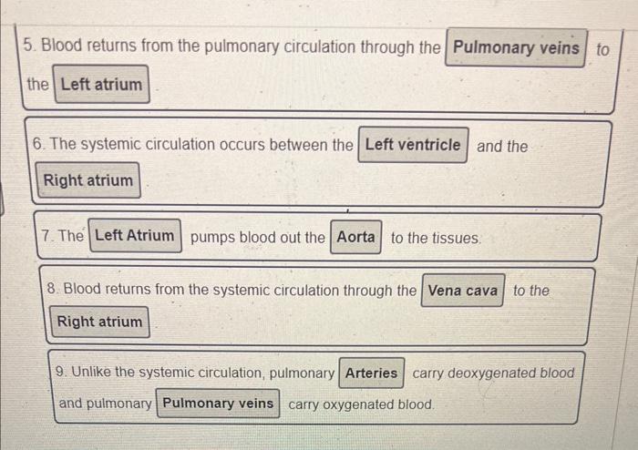 Solved 1. The transports blood to the lungs for oxygenation | Chegg.com