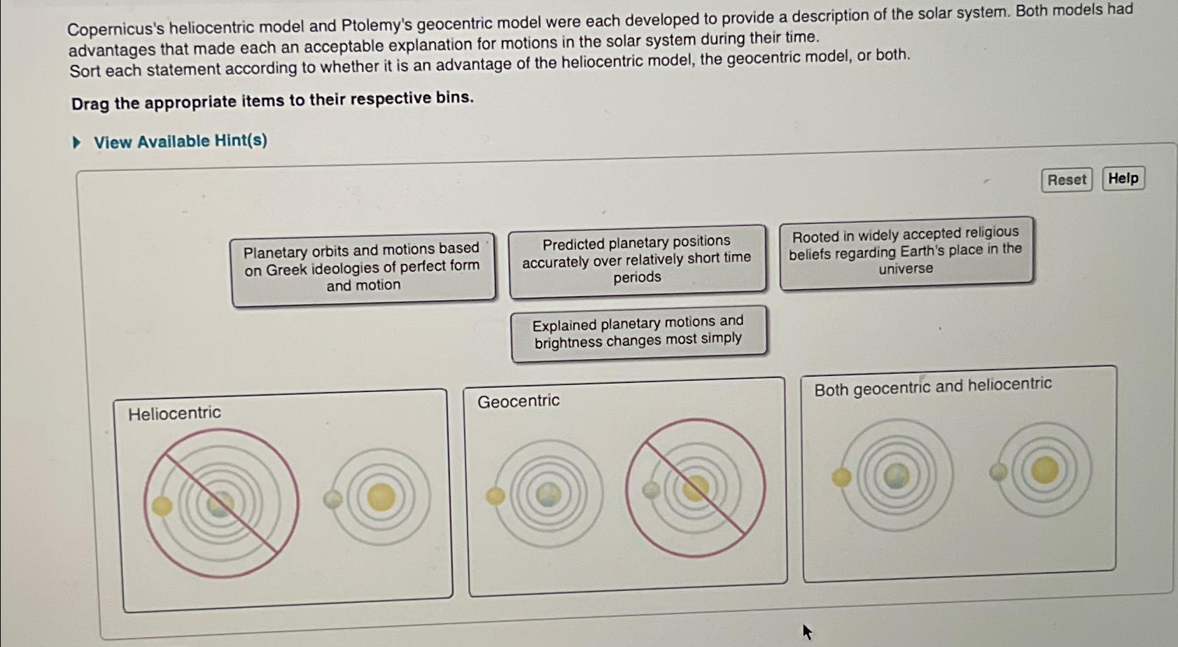 Solved Copernicus's heliocentric model and Ptolemy's | Chegg.com