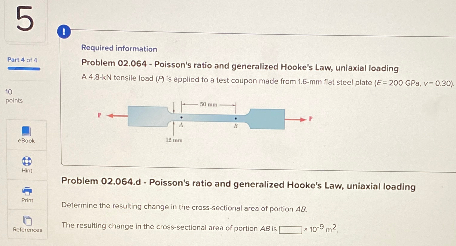 Solved !Required informationProblem 02.064 - ﻿Poisson's | Chegg.com