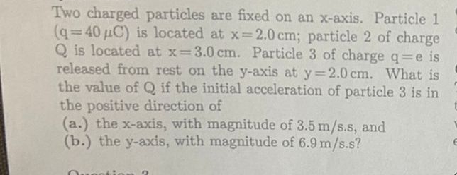 Solved Two charged particles are fixed on an x-axis. | Chegg.com