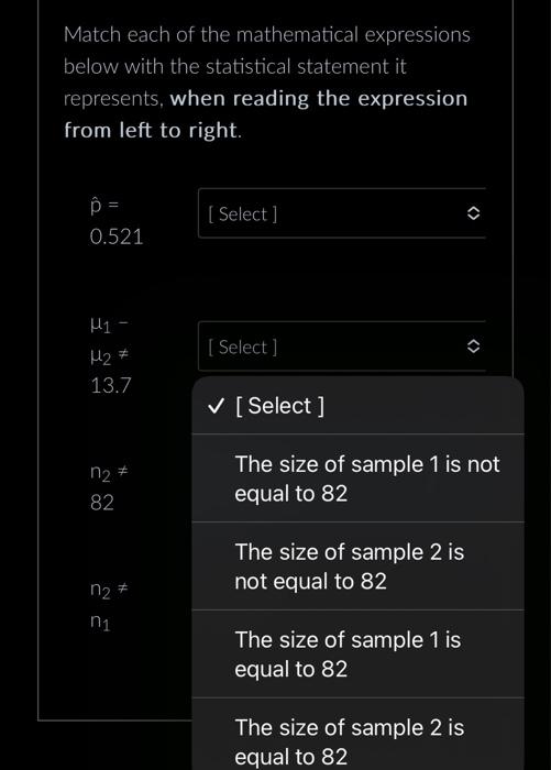 Solved Match each of the mathematical expressions below with | Chegg.com