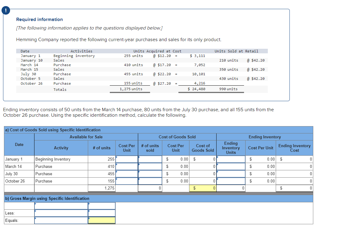 Solved !Required information[The following information | Chegg.com