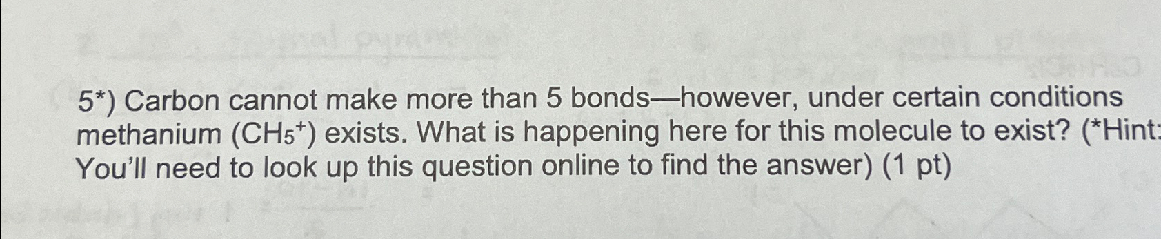 Solved (:5***} ﻿Carbon cannot make more than 5 | Chegg.com