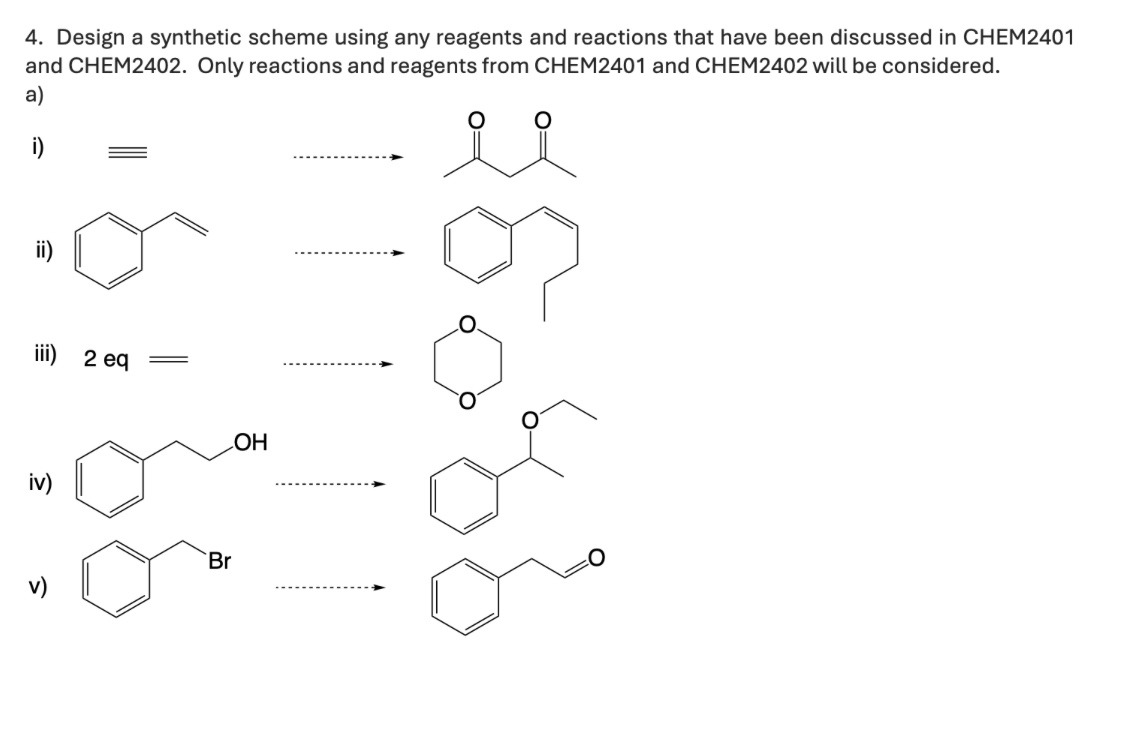 Solved 4. ﻿Design a synthetic scheme using any reagents. It | Chegg.com