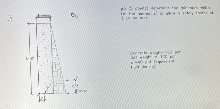 Solved \#3 (5 points) determine the minimum width (to the | Chegg.com
