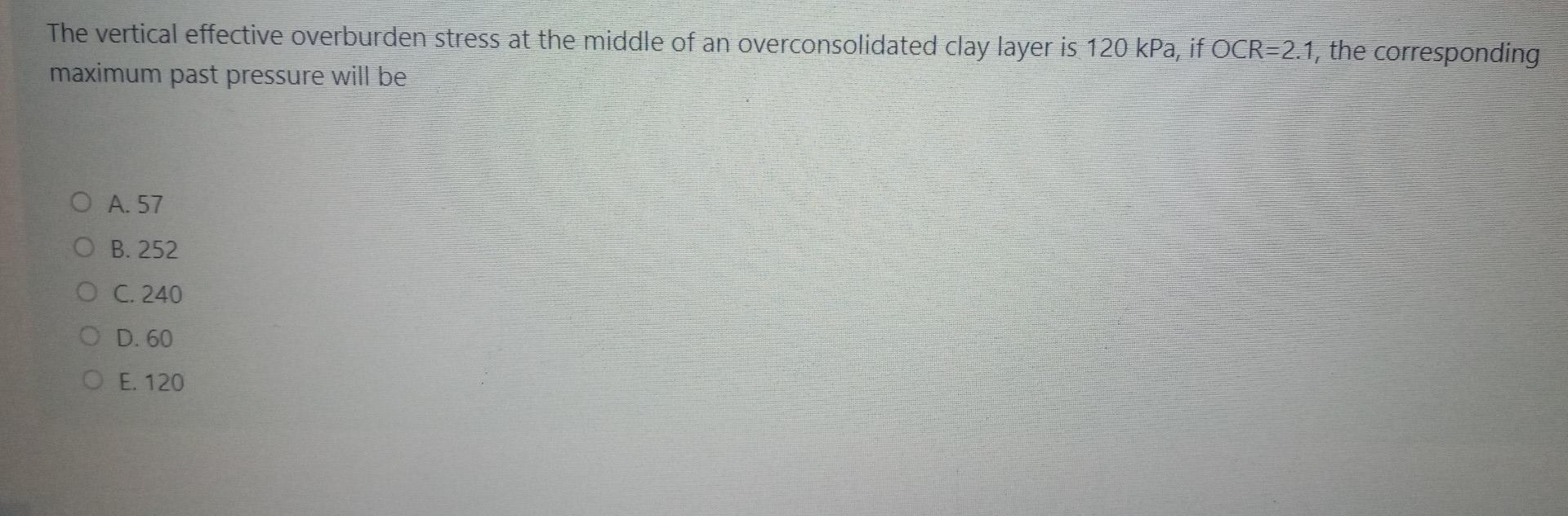 Solved The vertical effective overburden stress at the | Chegg.com