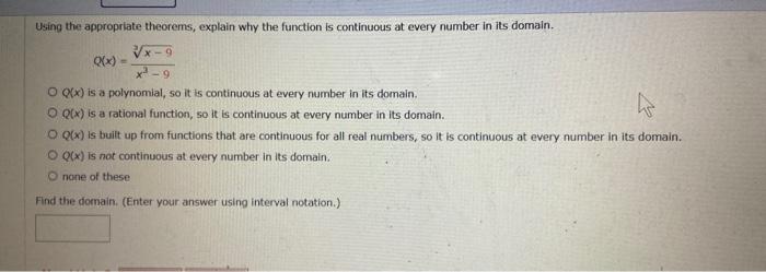 Solved Using the appropriate theorems, explain why the | Chegg.com