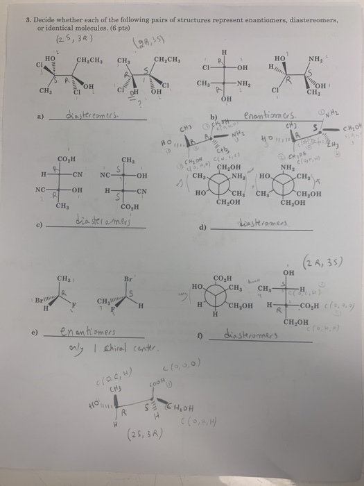 Solved 1. Consider the following Fischer projection formulas | Chegg.com