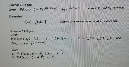 Solved Exercise 4 (15 ﻿pts)Given where E1 ﻿and E2 ﻿are | Chegg.com