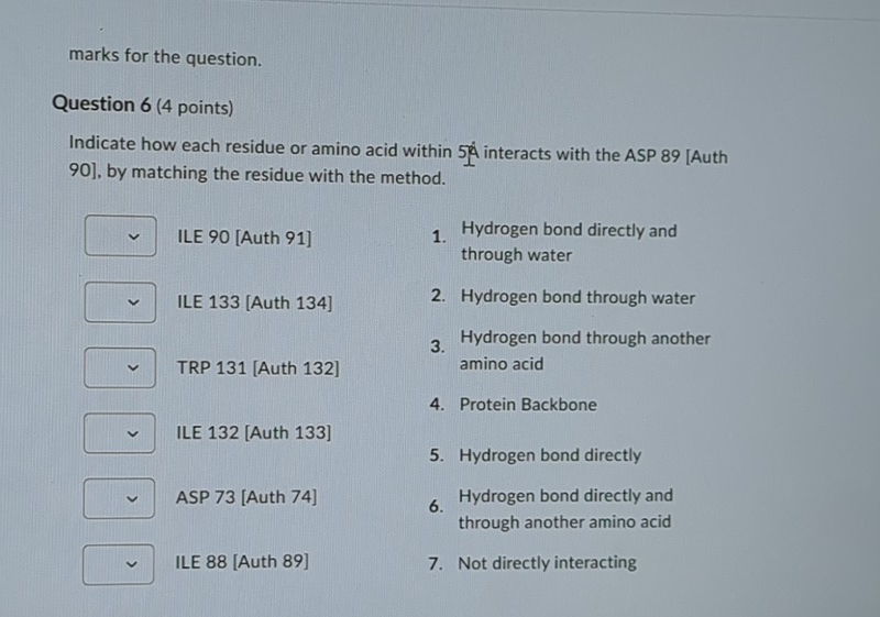Solved marks for the question.Question 6 (4 ﻿points)Indicate | Chegg.com