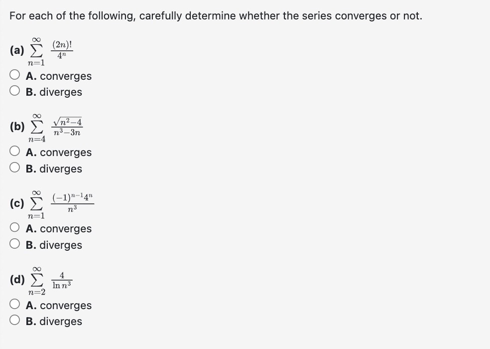 Solved For each of the following, carefully determine | Chegg.com