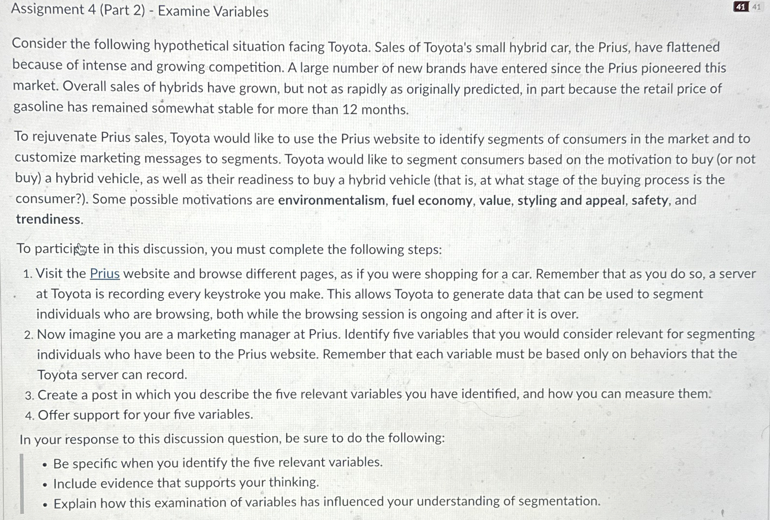 Solved Assignment 4 (Part 2) - ﻿Examine VariablesConsider | Chegg.com