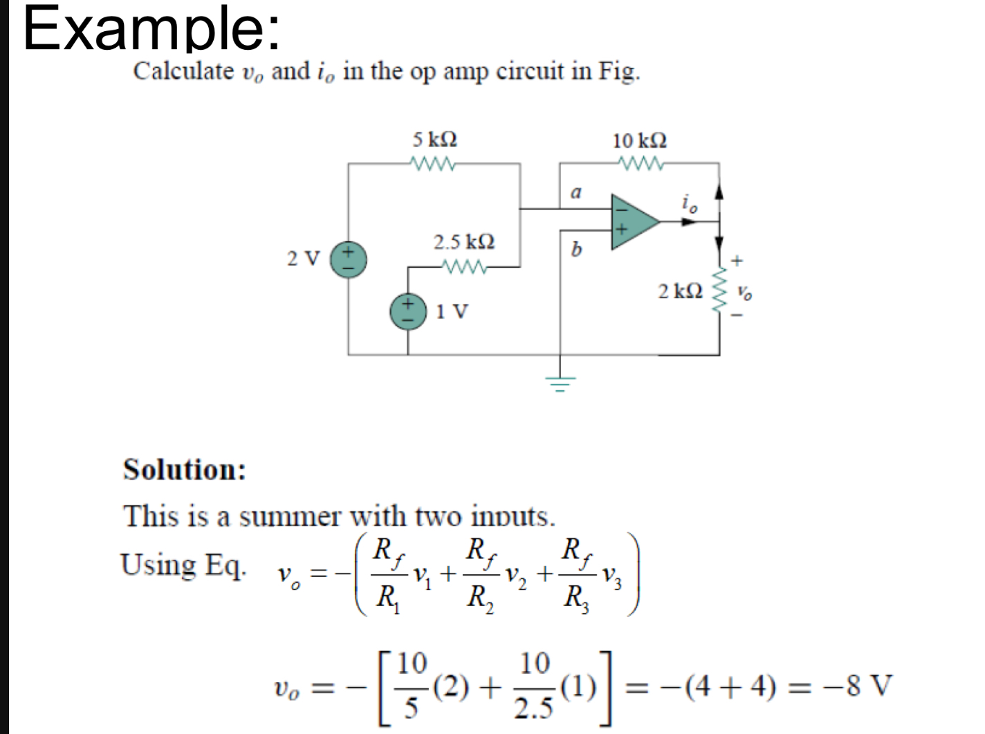 Please find i0:Calculate vo ﻿and io ﻿in the op amp | Chegg.com