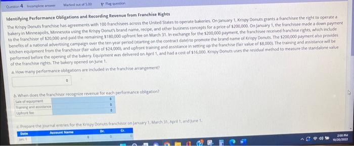 Solved Identifying Performance Obligations and Recording | Chegg.com