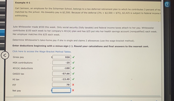 Solved Example 4-1 Carl Jamison, an employee for the | Chegg.com