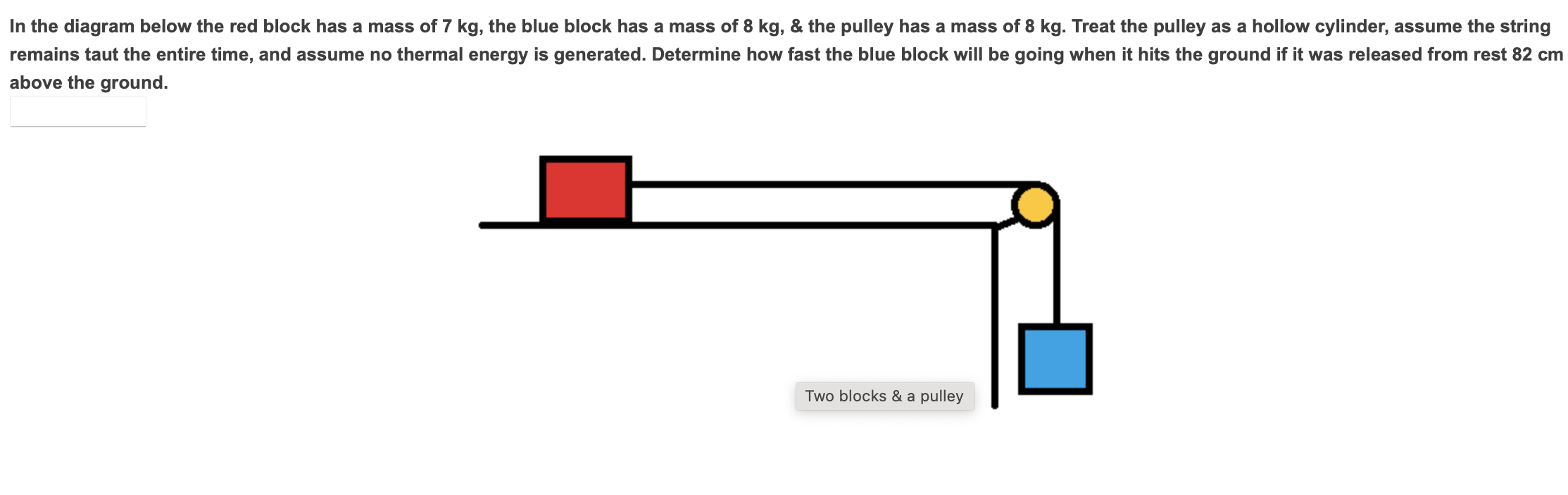 Solved In the diagram below the red block has a mass of 7kg, | Chegg.com