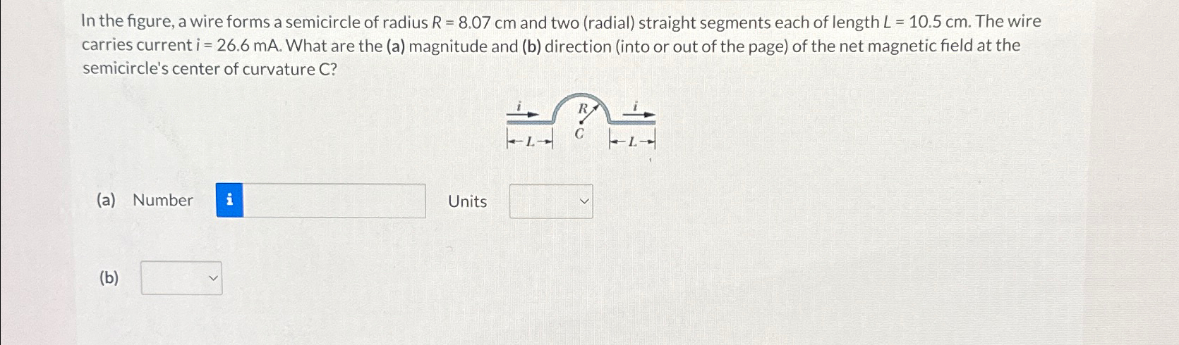 Solved In the figure, a wire forms a semicircle of radius | Chegg.com