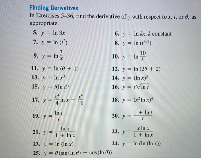 Solved Finding Derivatives In Exercises 5–36, find the | Chegg.com
