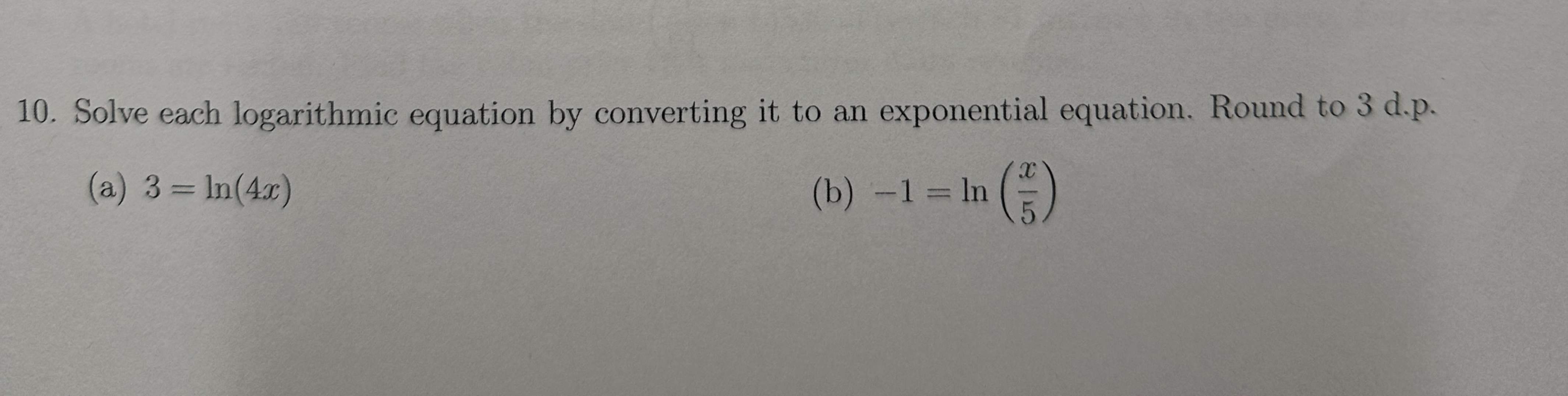 Solved Solve each logarithmic equation by converting it to | Chegg.com