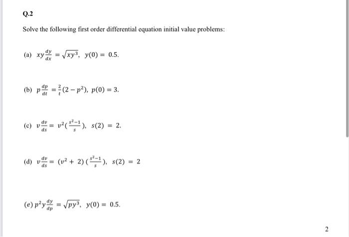 Solved Solve the following first order differential equation | Chegg.com