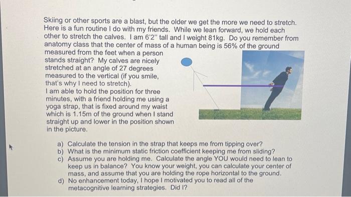 Solved can you solve part c as if the person pulling was 6'1 | Chegg.com