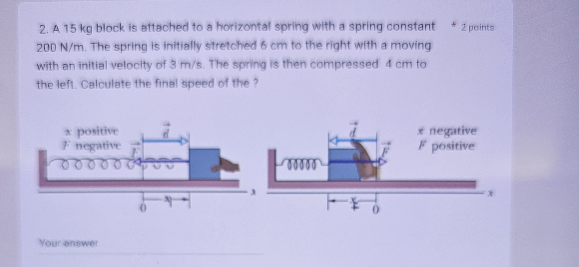 Solved A 15kg ﻿block is attached to a horizontal spring with | Chegg.com