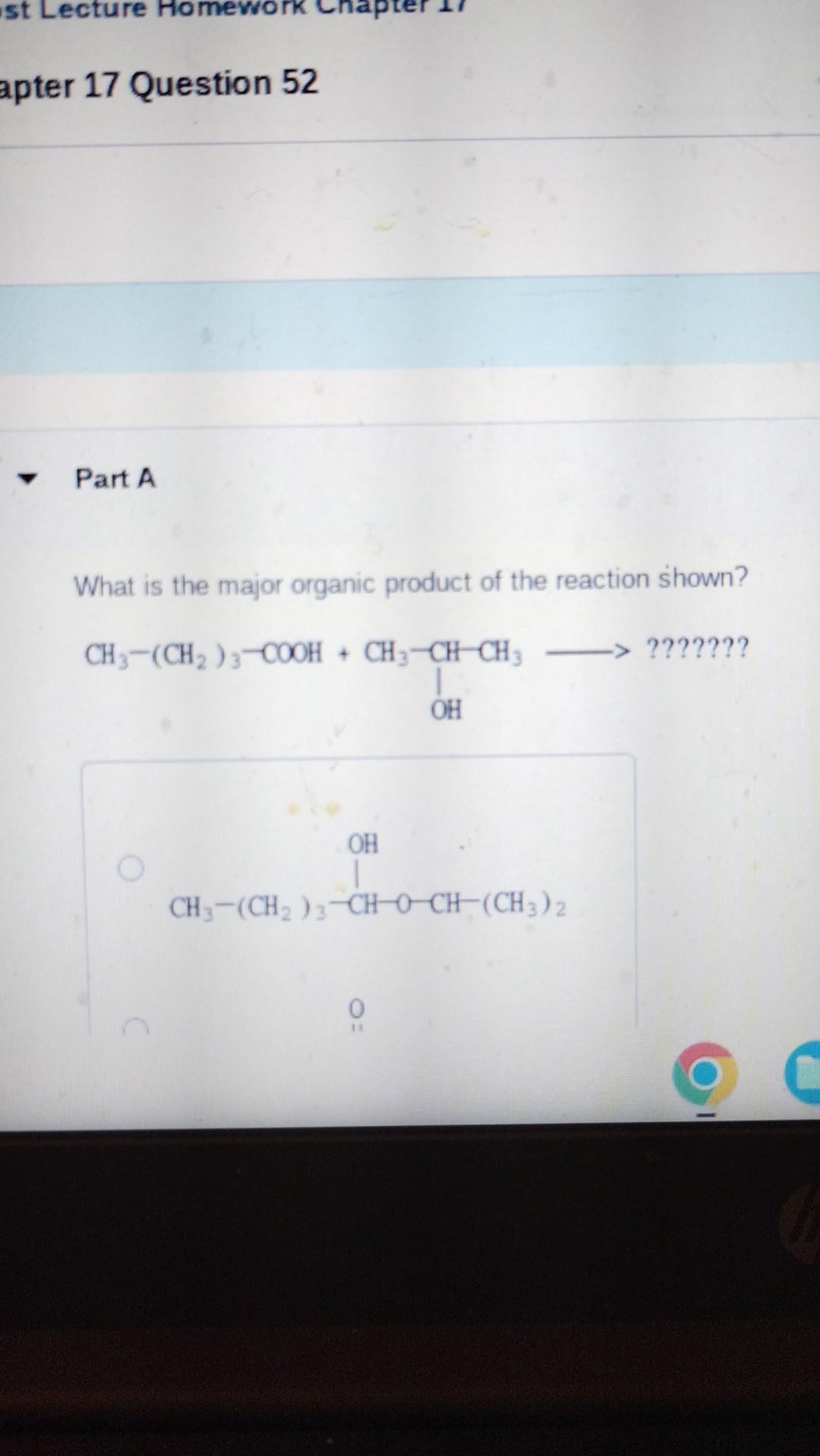 Solved What is the major organic product of the reaction | Chegg.com