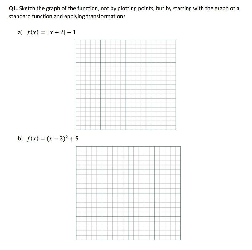 Solved Q1. Sketch the graph of the function, not by plotting | Chegg.com