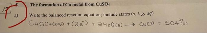 Solved The conversion of Cu(OH)2 to CuO a) Write the | Chegg.com