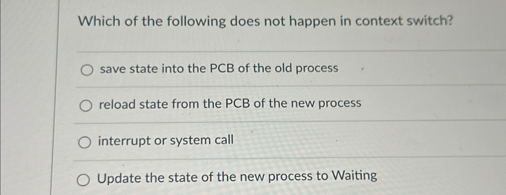 Solved Which of the following does not happen in context | Chegg.com