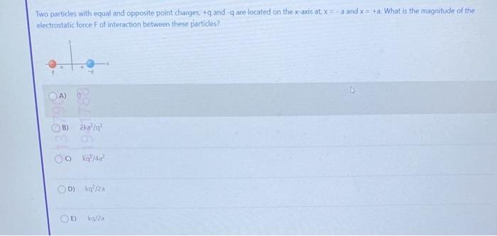 Solved Two particles with equal and opposite point charges, | Chegg.com