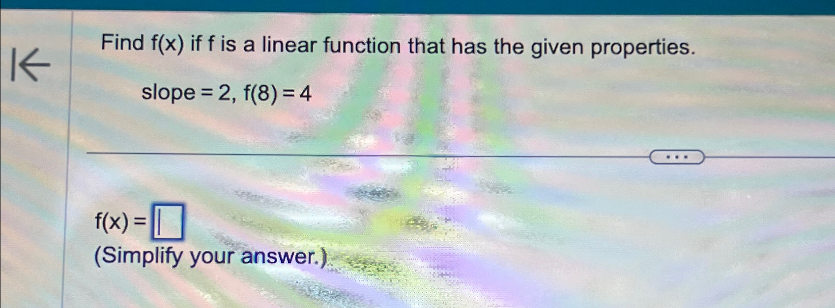Solved Find f(x) ﻿if f ﻿is a linear function that has the | Chegg.com