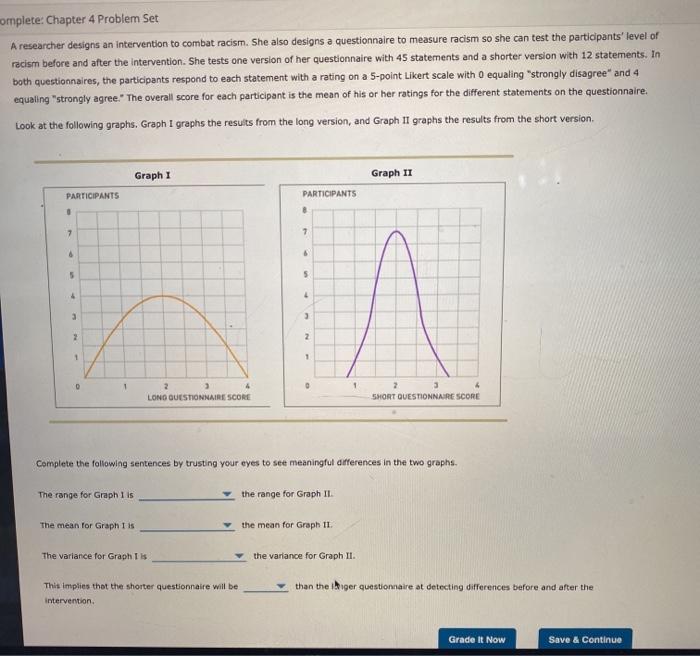Solved complete: Chapter 4 Problem Set A researcher designs | Chegg.com