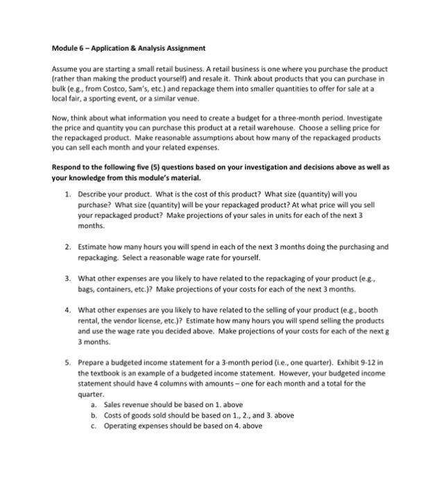 Module 6 - Application \& Analysis Assignment Assume | Chegg.com